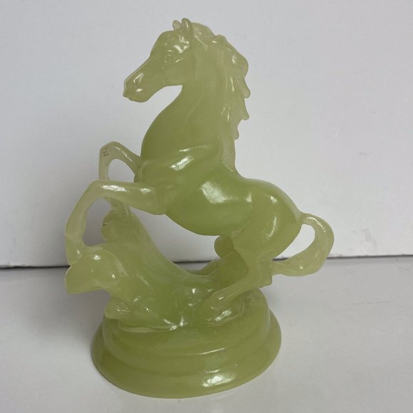 Vintage | Art | Vintage Green Jade Resin Horse Sculptural Figurine ...